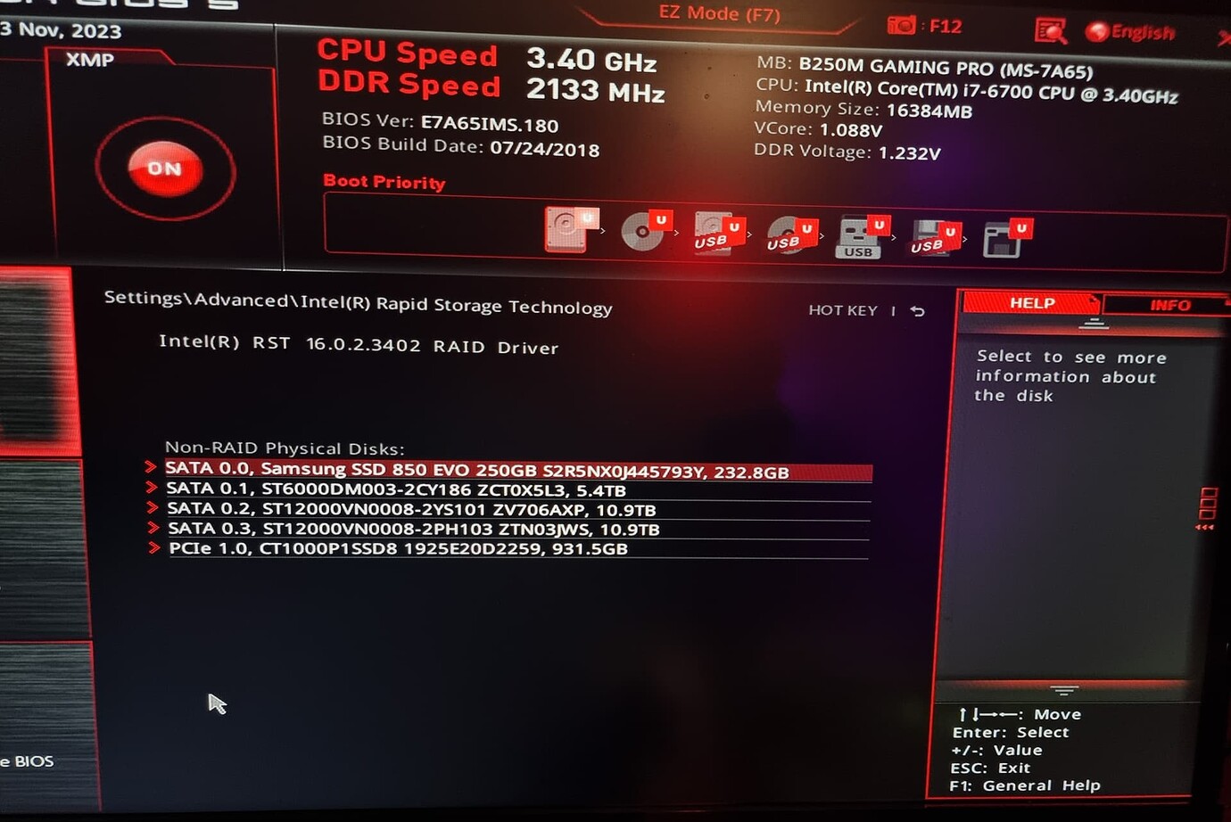 How to set drives as RAID in BIOS? - Specific: Intel AHCI/RAID/VMD ...