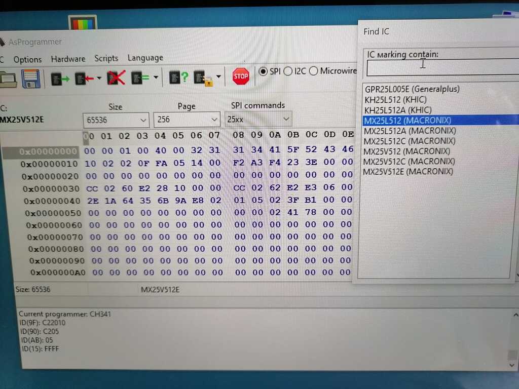 Reading Chip problem with CH341A MXIC 25L512E - BIOS Modding Guides and ...