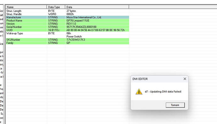 D7 - Error: DMI Data write failed :( - BIOS Modding Guides and Problems - Win-Raid Forum