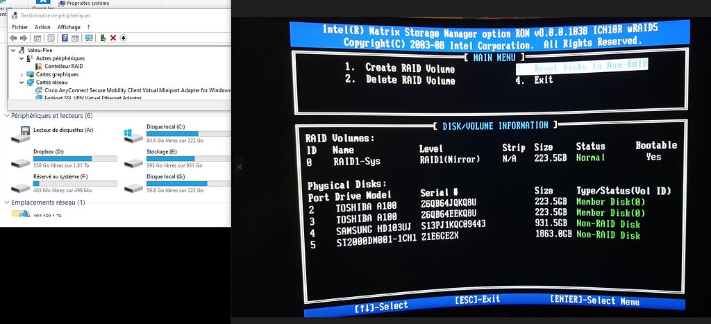 Win10 Problems with my Intel ICH10R RAID Array - Specific: Intel AHCI ...